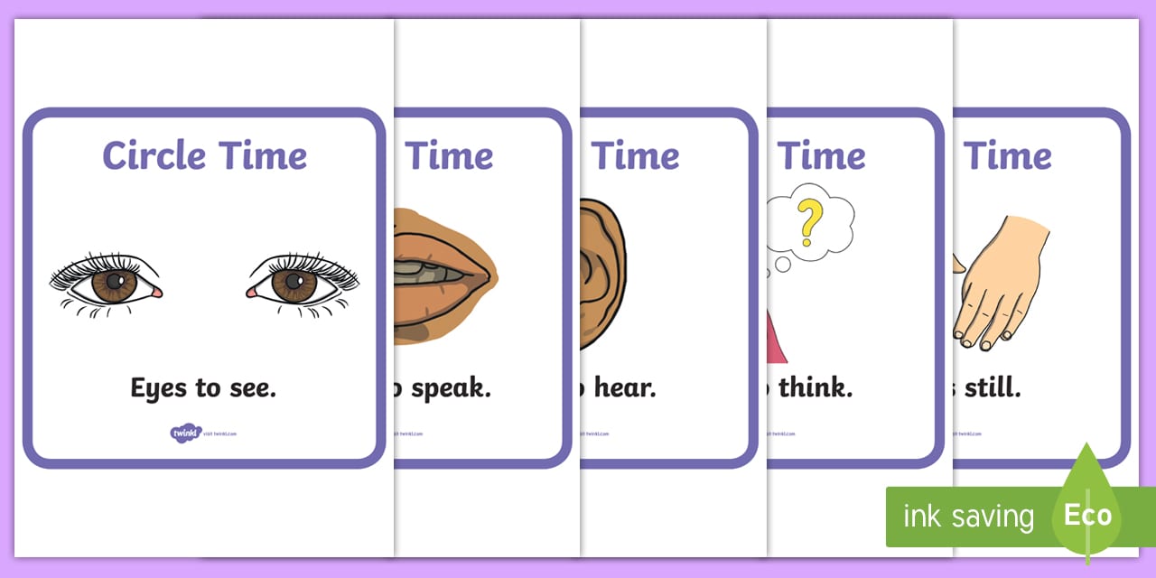 Circle Time Rules Square Display Posters - Circle time, rules, rule ...