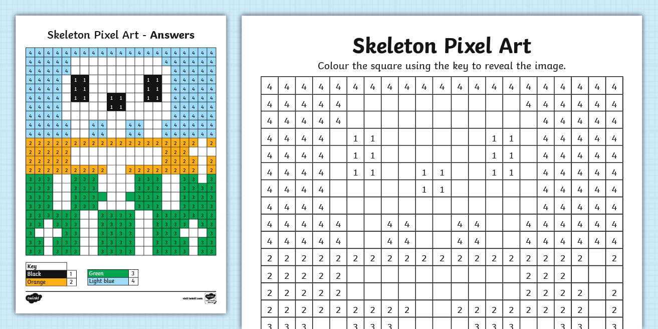 Pixel Art Skeleton Template