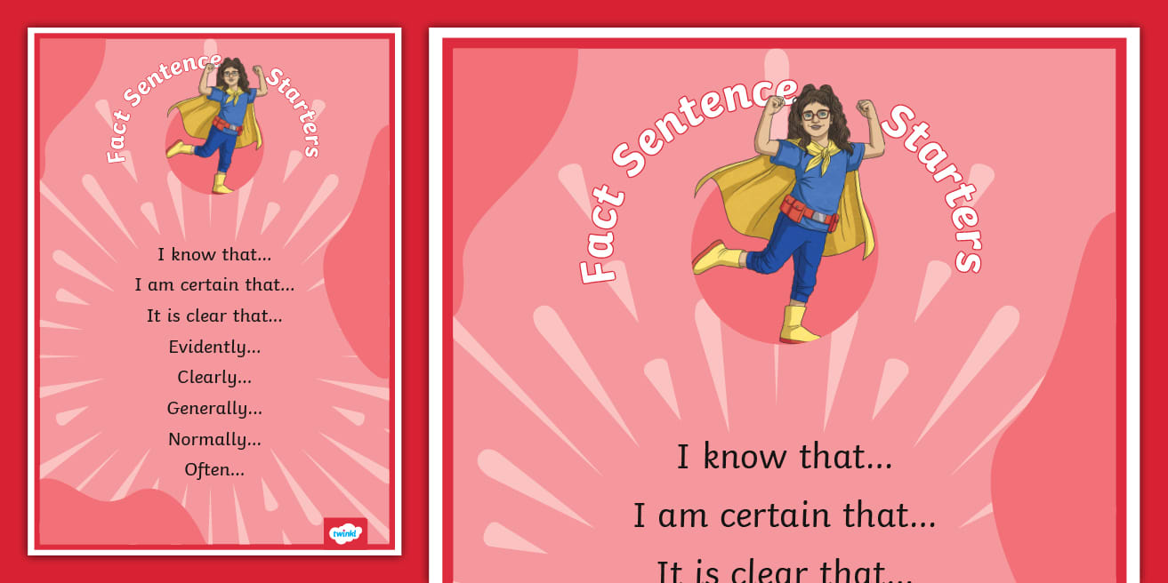 Fact Sentence Starters Display Poster
