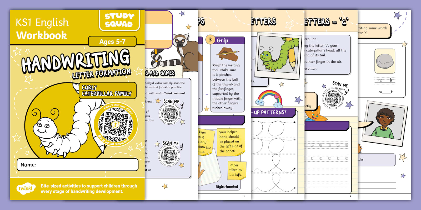 KS1 Curly Caterpillar Family Handwriting Workbook
