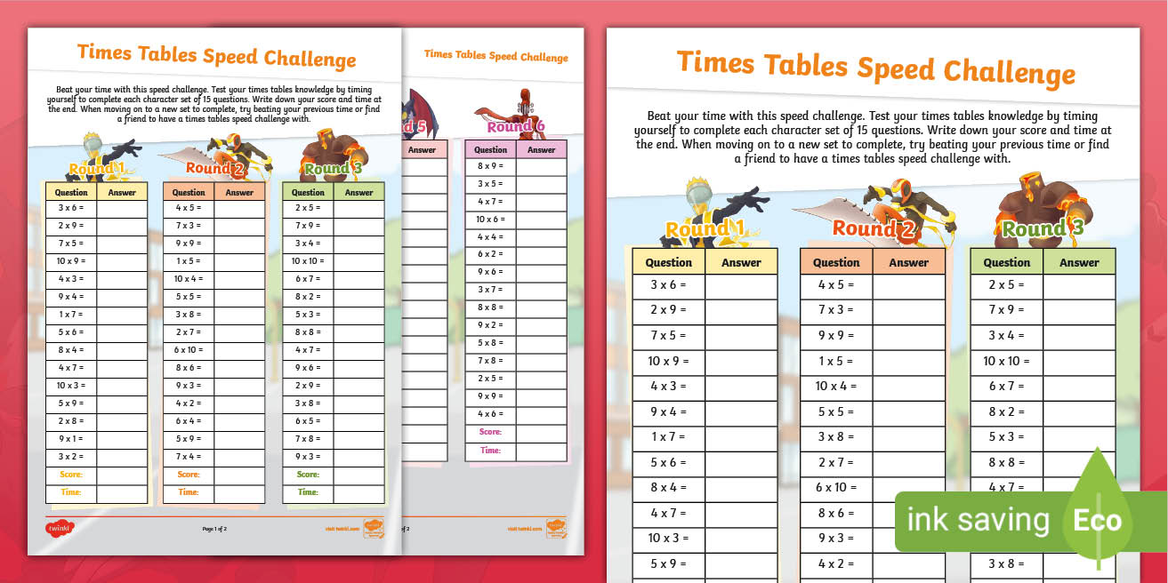 Times Tables Speed Challenge