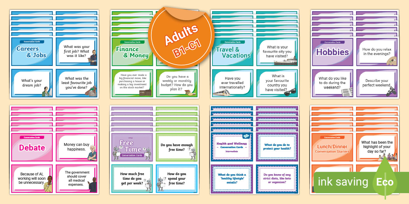 ESL Conversation Cards Pack [Adults, B1-C1]
