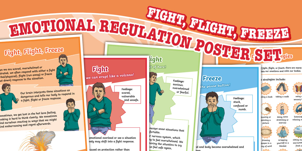 Fight, Flight, Freeze Emotional Regulation Poster Set
