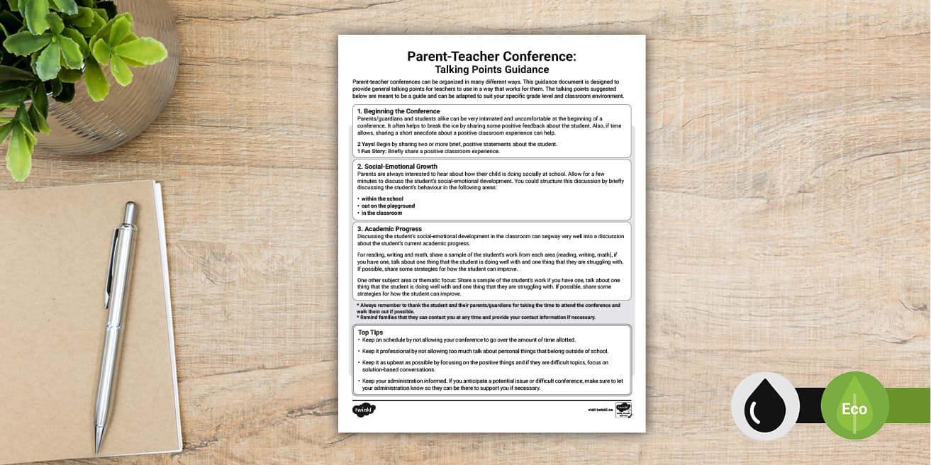 Parent-Teacher Conference Teacher Talking Points