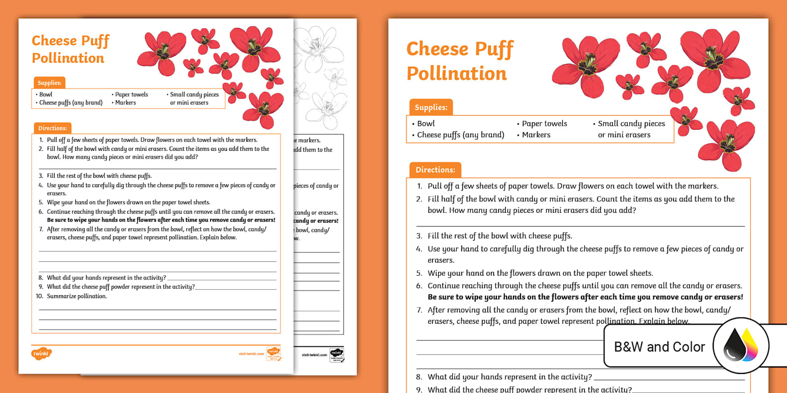 Cheese Puff Pollination Science Investigation for 6th-8th Gr