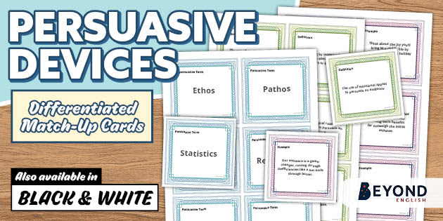 Persuasive Devices Differentiated Match-Up Cards