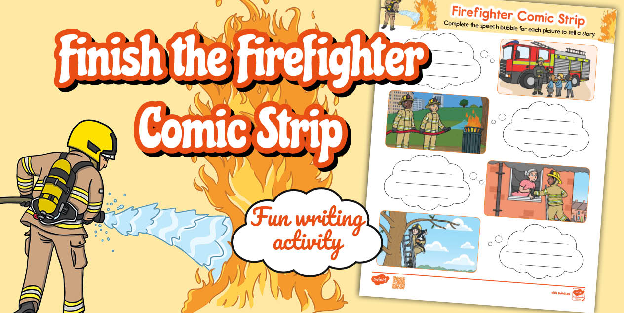 Finish the Firefighter Comic Strip Worksheet