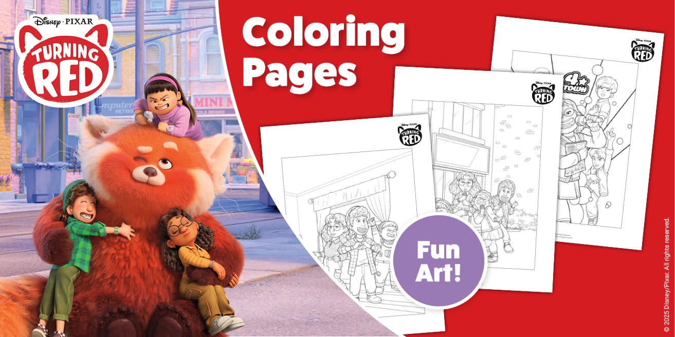 Turning Red: Mei and Friends Coloring Pages