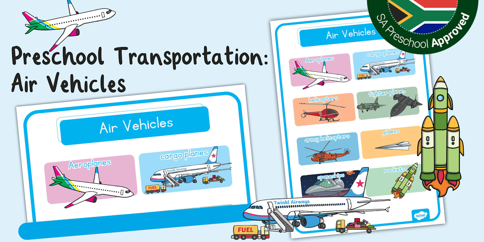 Preschool- Transportation: Air Vehicles- Display Poster