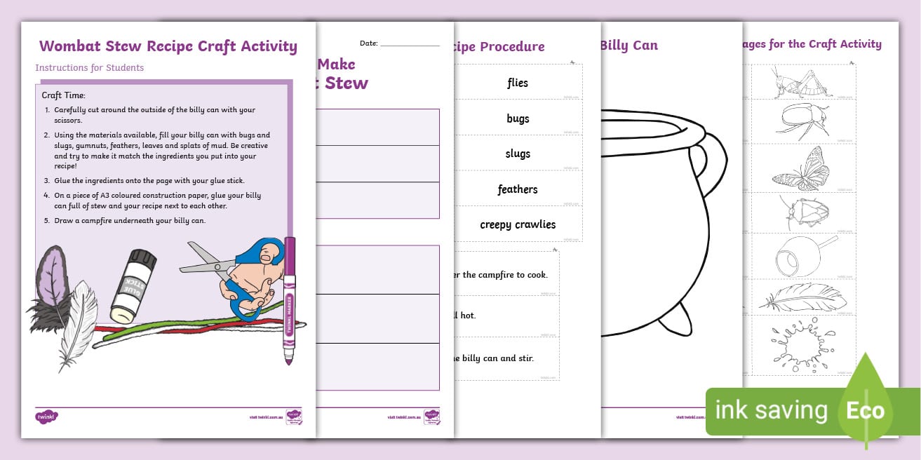Wombat Stew Recipe Activity | F-2 Primary Resources
