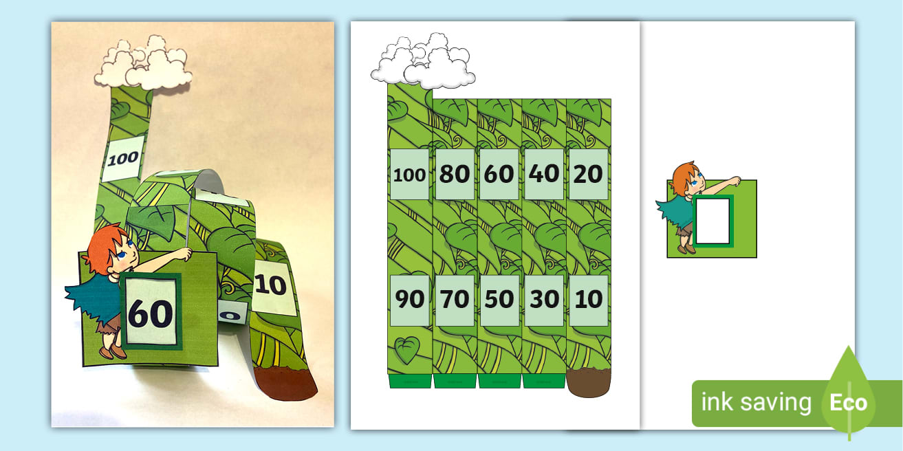 Jack and the Beanstalk Counting in Multiples of 10 Strip