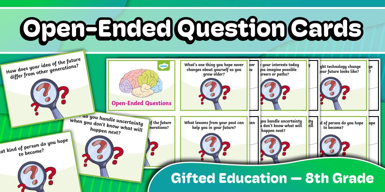 Open-Ended Question Cards for Gifted Education | 8th Grade