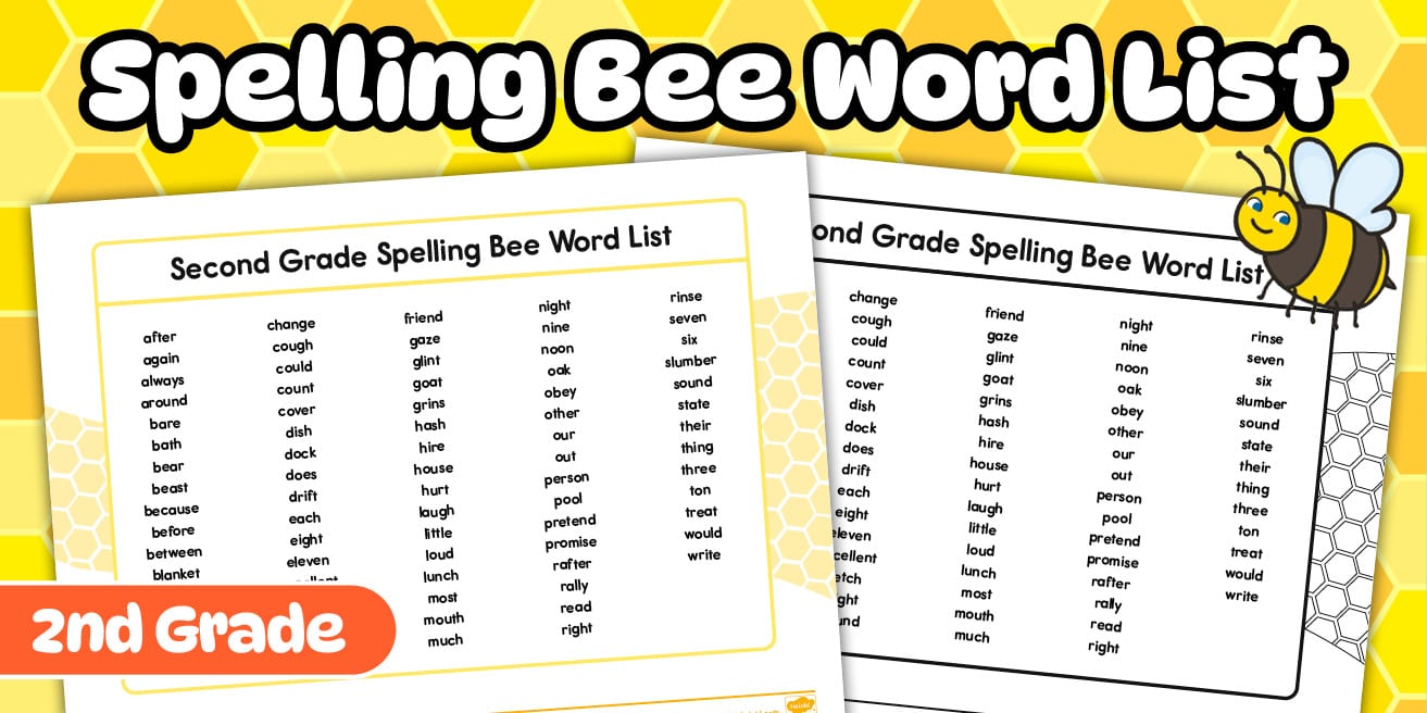 Second Grade Spelling Bee Word List