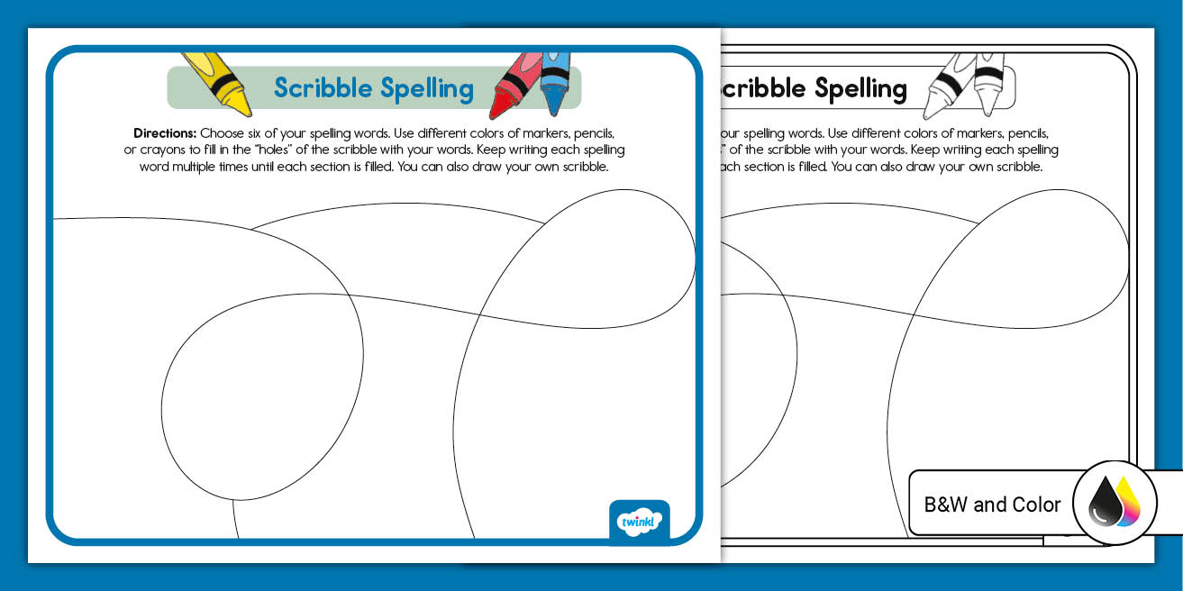 Scribble Spelling Worksheet