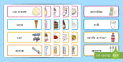 Ice Cream Parlor Word Cards Word Cards (Teacher-Made)
