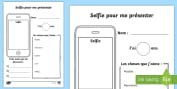 All About Me Selfie Writing Worksheet / Worksheet English/French