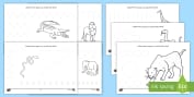 Zoo Themed Pencil Control Worksheet / Worksheets - Arabic/English