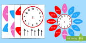 Analogue Clock Flower Labels English/Romanian - Analogue Clock Flower ...