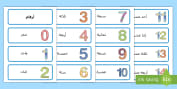 Maths Number System Word Cards Arabic/English - EAL Maths Number System ...