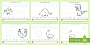 Dinosaur Pencil Control Worksheet / Worksheets - English / Spanish ...