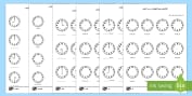 Year 1 Tell the Time Differentiated Worksheet / Worksheets Arabic/English