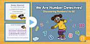 Number Detectives! Discovering 1-50 PowerPoint French