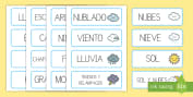 Tarjetas de vocabulario: El tiempo