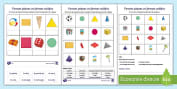 3D and 2D Shapes Identification Worksheets - Maths - KS2