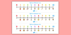 FREE! - Numbers 0-10 on Number Line (odds and evens) - Counting, Numberline