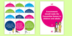 UN Rights of a Child A6 Display Cards (teacher made)