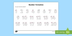 Number Formation Worksheet / Activity Sheet - number formation, number