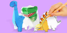 Dinosaur Split Pin Characters - Crafts for Smaller Children