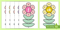 Phase 3 Digraphs 'ch', 'sh', 'th' and 'ng' Flowers Worksheet - - Phase 3