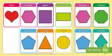 3D Shape Flashcards with Shape Names - Maths Resource - Twinkl