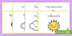 Weather Words Display Posters English/Spanish (teacher made)