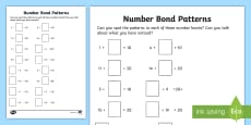 KS1 Number Bonds to 20 Bar Model Differentiated Activity