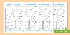 Maths Colouring Sheets - Colour by Multiplication