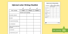 Formal Letter Writing Checklist (teacher made)