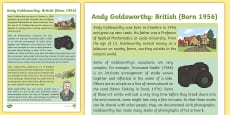 All About Andy Goldsworthy Art PowerPoint - KS1 Resources