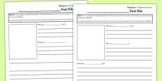 Fact File Template - blank, factfile, fact file, template, sheet