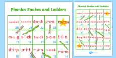 Phase 4 Phonics Snakes And Ladders Blending Game Editable