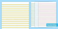 Handwriting Lined Paper Template Pack - KS1 Resource