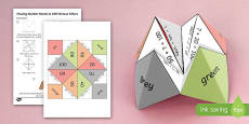 Blank Chatterbox Fortune Teller Template - Twinkl