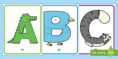 Lower Case Animal Alphabet Display Lettering (teacher made)