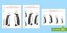 2D Shape Penguin Cutting Skills Worksheets (teacher made)