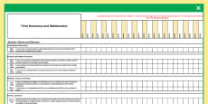 Numeracy and Mathematics CfE Early Level Tracking Assessment Sheet and