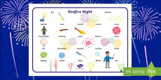 FREE! - Fireworks Night Word Mat (teacher made)