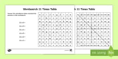 Multiplication 2 12 Times Tables Word Search Pack