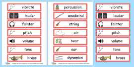 Year 4 Sound Scientific Vocabulary Poster (teacher made)