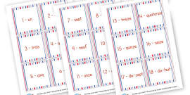 Numbers In French 0-31 Word Mat - MFL, French, Modern Foreign